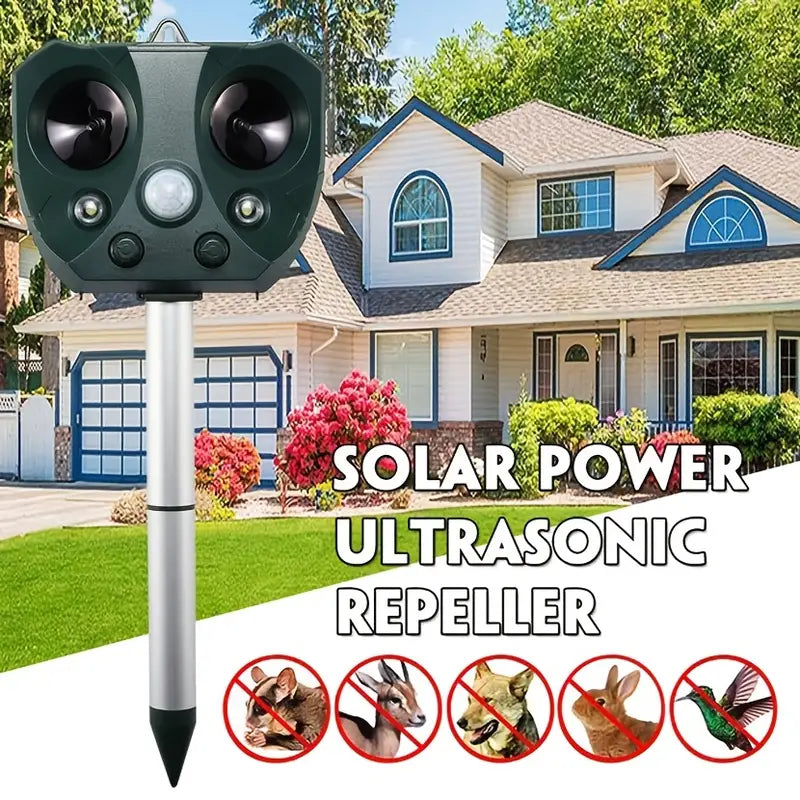 Solar Powered Ultrasonic Animal Repeller – Kuosn